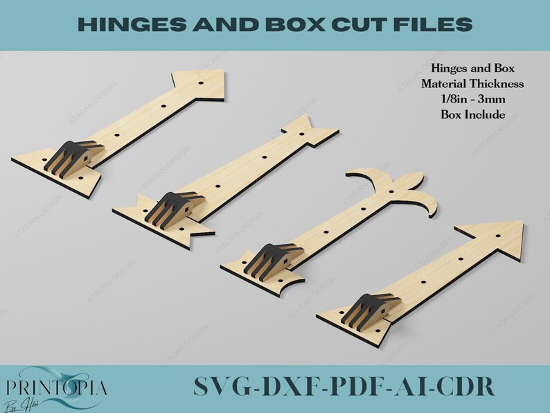 Elegant Wooden Hinges & Box Laser Cut Templates 051 - Etsy