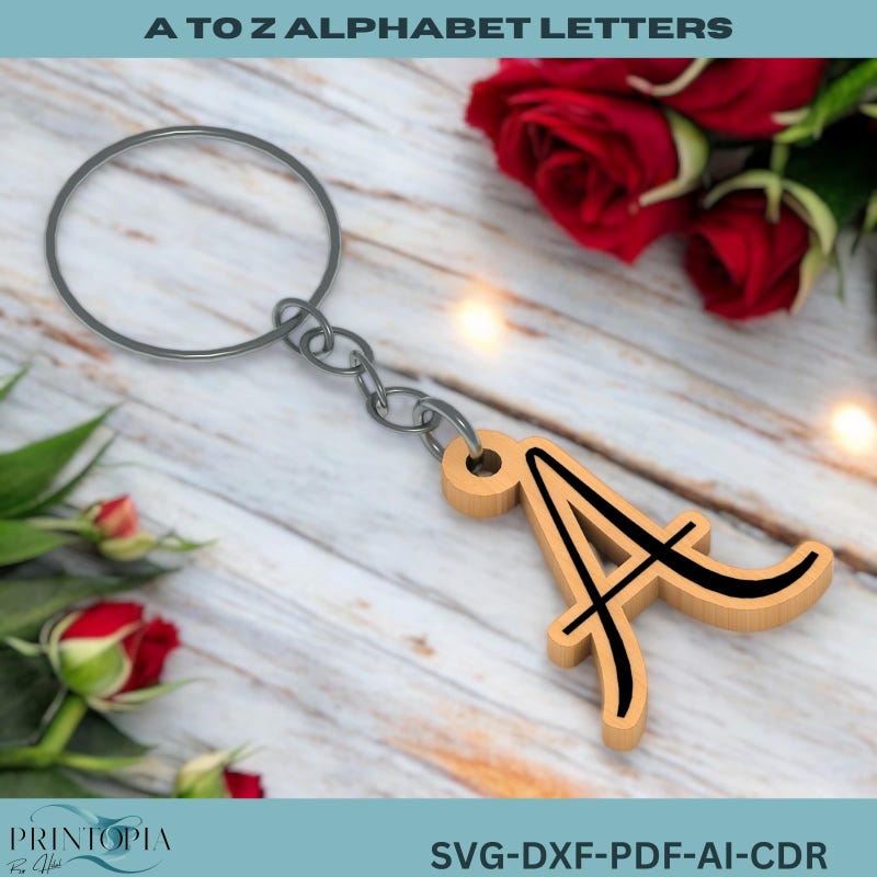 Alphabet Keychain - Etsy
