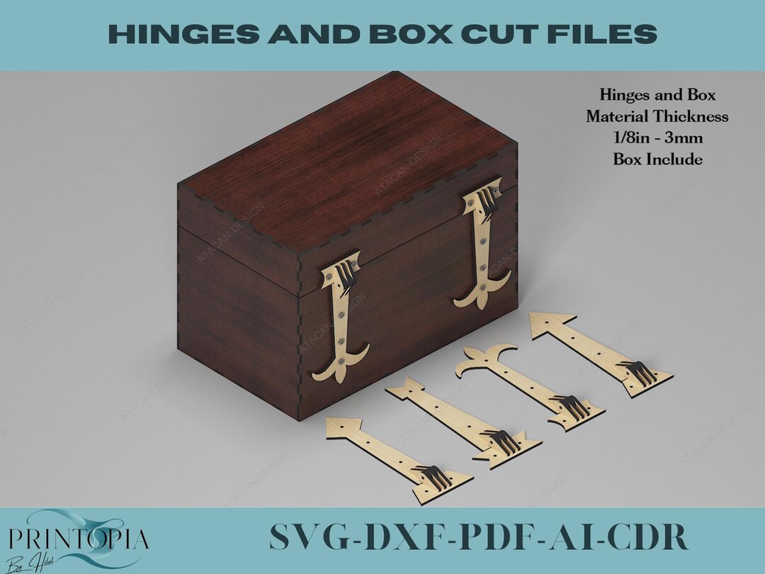 Elegant Wooden Hinges & Box Laser Cut Templates 051 - Etsy