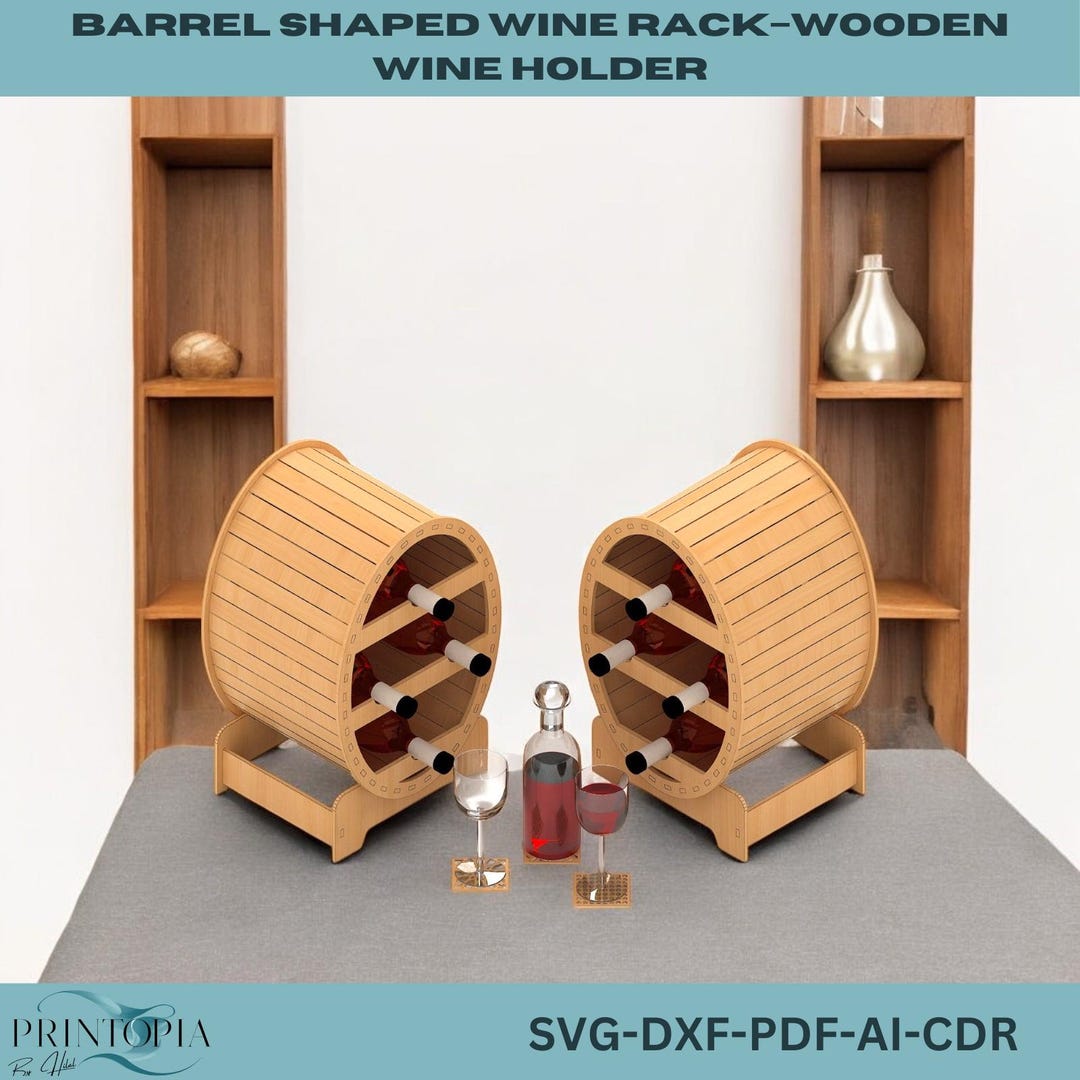 Wine Barrel Laser Cut - Wine Rack Svg,wine Lover Gift - Laser Cut Wine ...