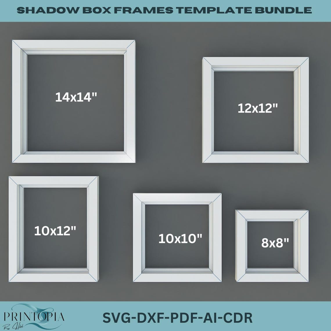 Shadow Box Frame Templates | 3D SVG Bundle | 5 Sizes | DIY Decor,diy ...