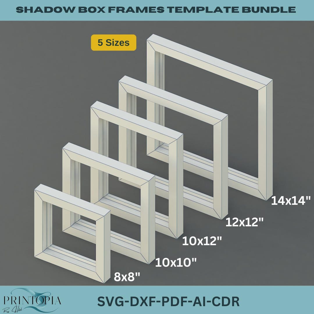 Shadow Box Frame Templates | 3D SVG Bundle | 5 Sizes | DIY Decor,diy ...