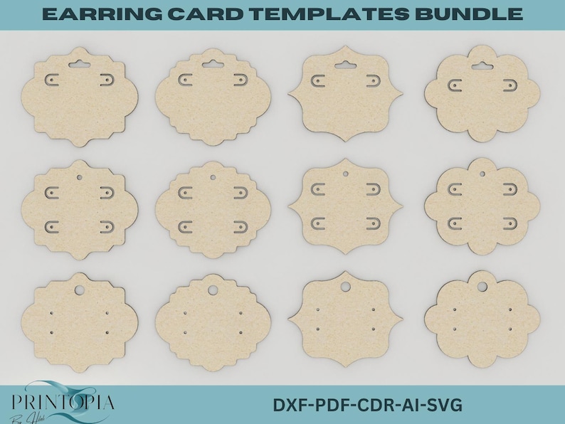 Earring Card Template Bundle – Perfect for Laser Cutting, Custom ...