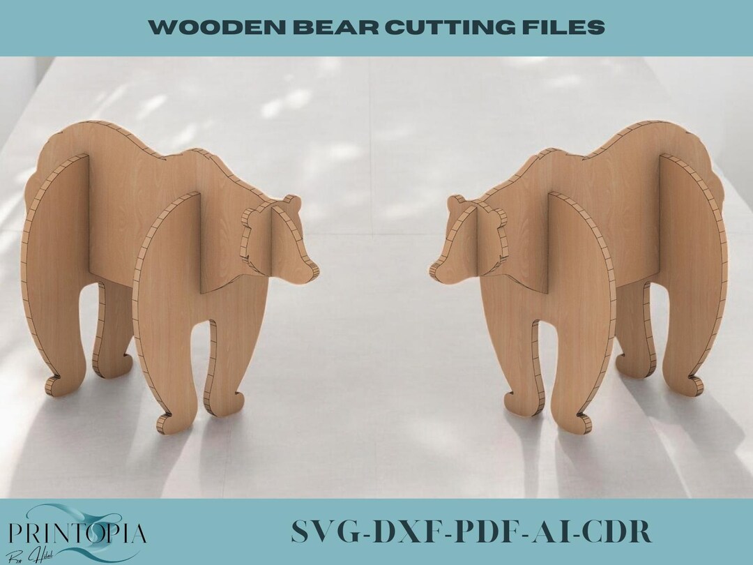 Laser Cut Wooden Bear Design - Perfect for DIY Projects 089 - Etsy