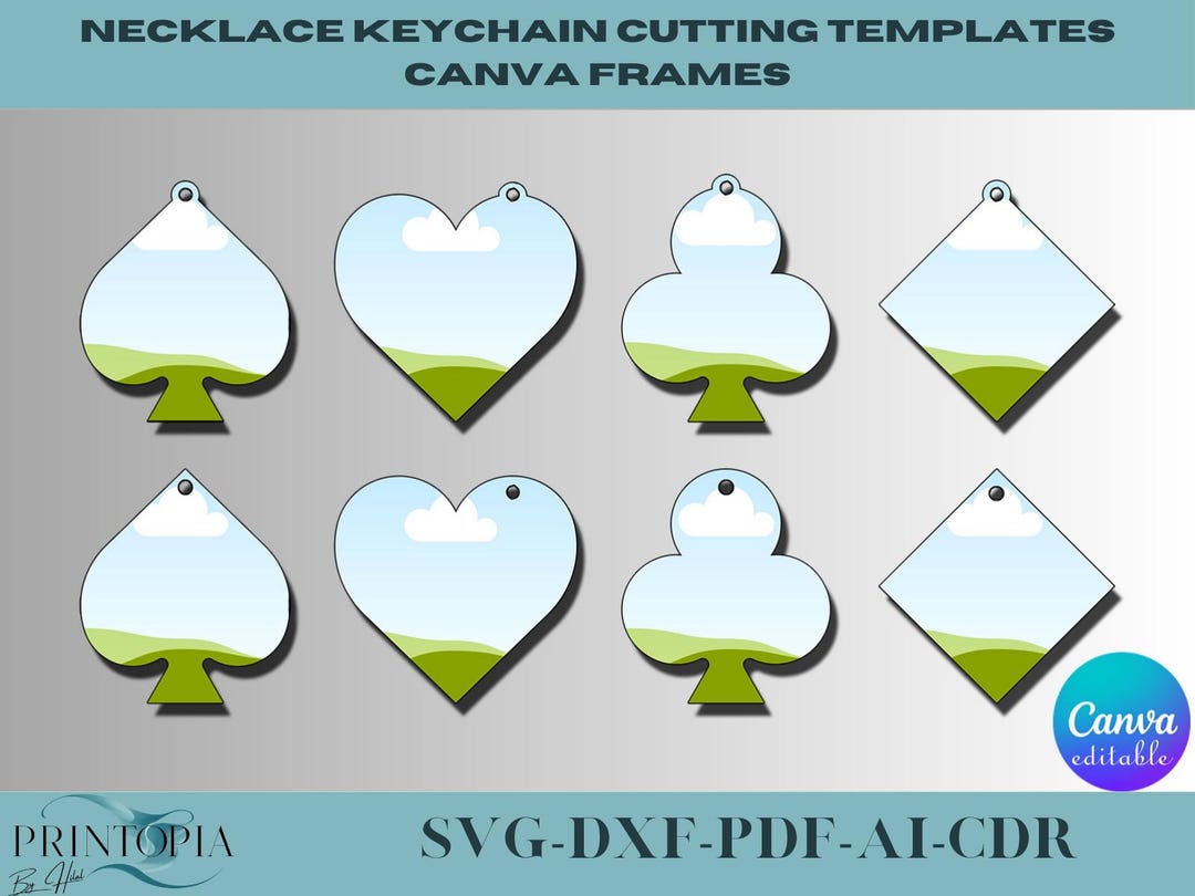 Editable Canva Frames for Jewelry & Keychains Multi-format Designs 059 ...