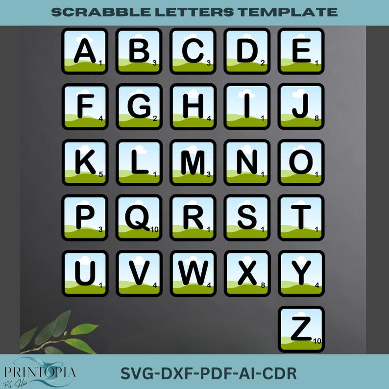 Scrabble Letters SVG | Digital Alphabet | Letter Box Cut File | Name ...