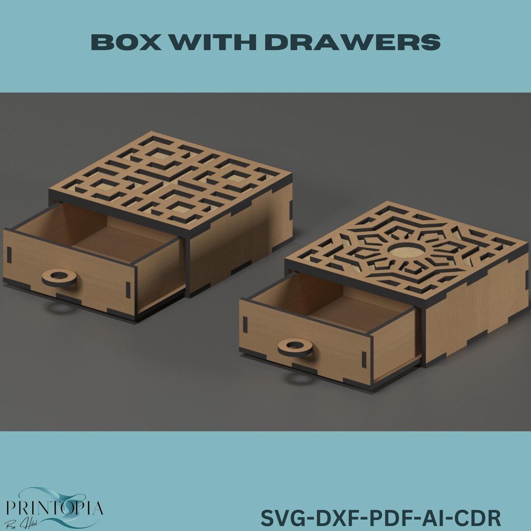 Elegant Wooden Gift Box With Drawer | Perfect for Laser Cut DIY ...