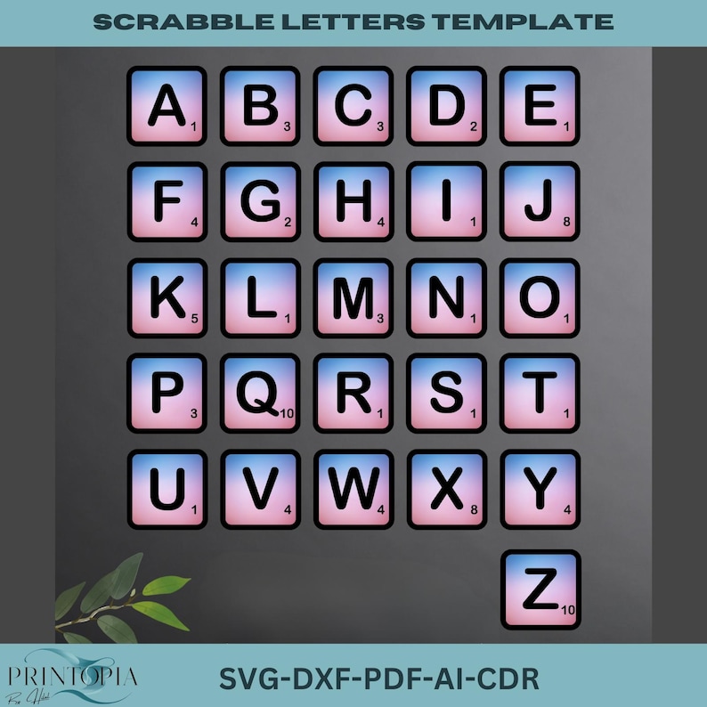 Scrabble Letters SVG | Digital Alphabet | Letter Box Cut File | Name ...