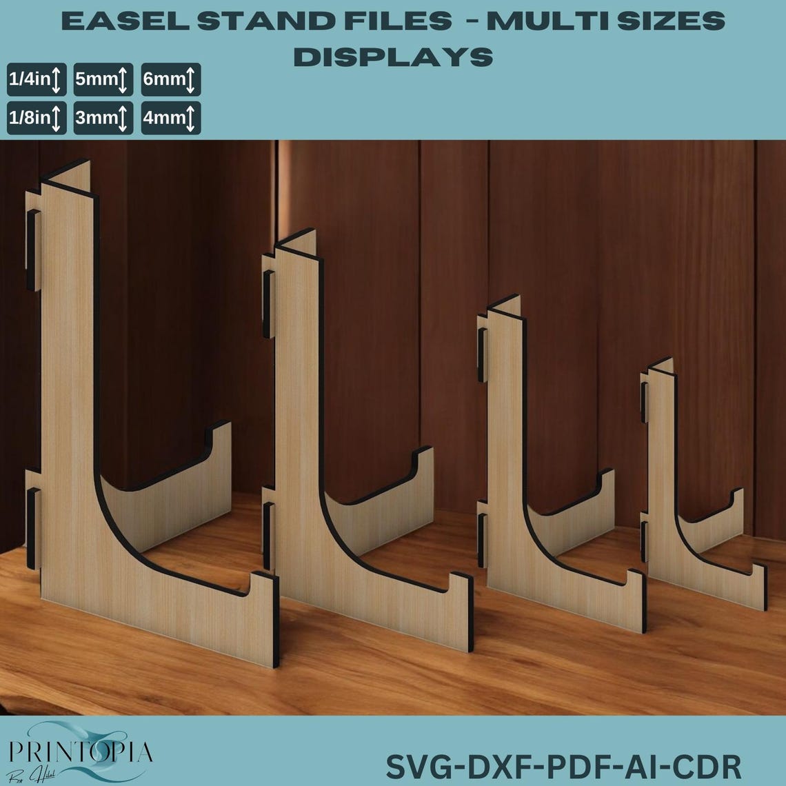 Easel Stand Laser Cut Bundle | Multi-size Display Stands for Photos ...