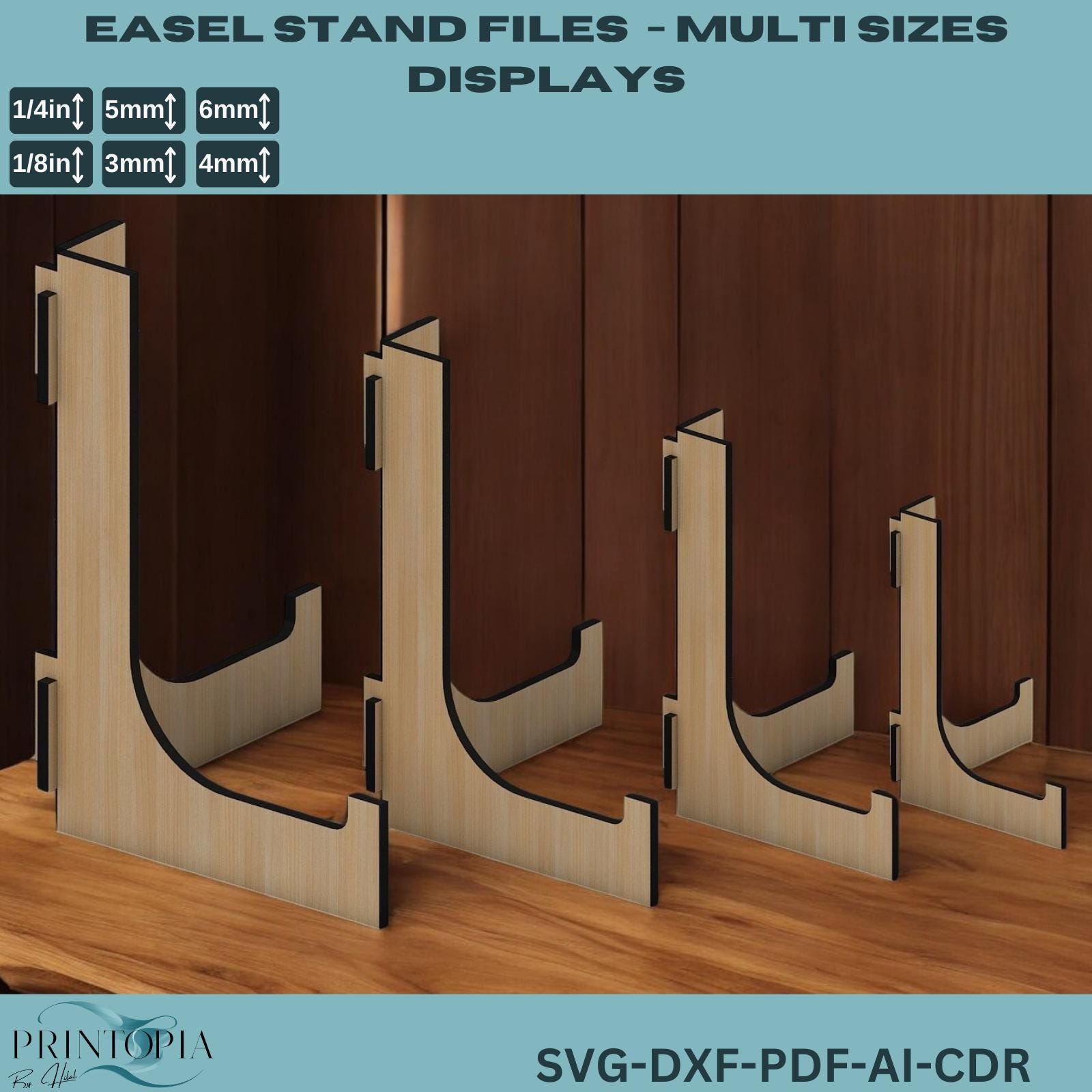 Easel Stand Laser Cut Bundle | Multi-size Display Stands for Photos ...