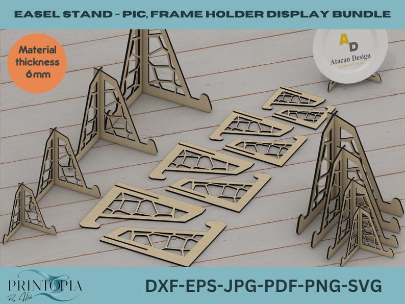 Versatile Easel Stand Bundle for Laser Cutting Perfect for Frames Pics ...