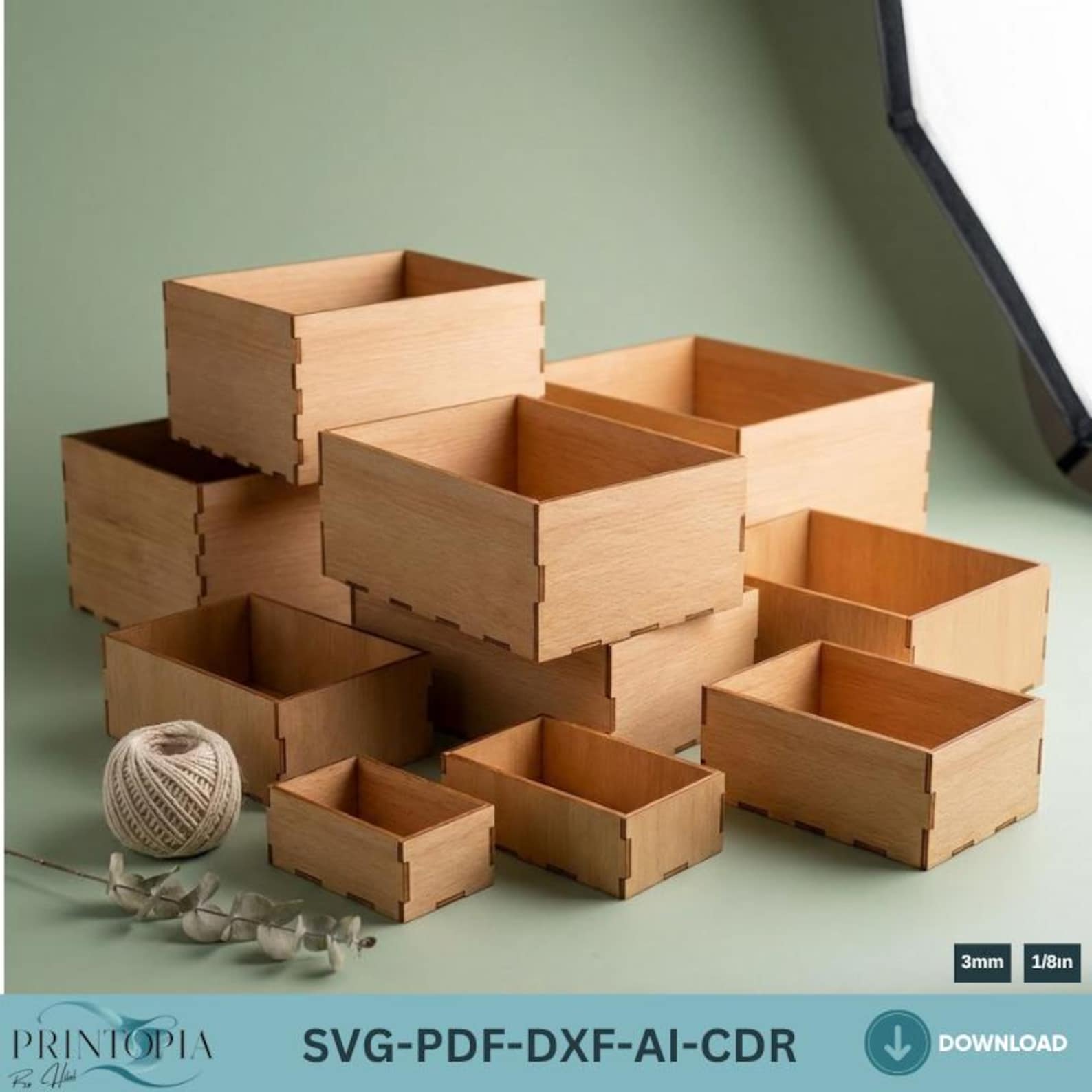 Storage Box SVG Bundle | Laser Cut Boxes Designs | 9 Sizes Included Box ...