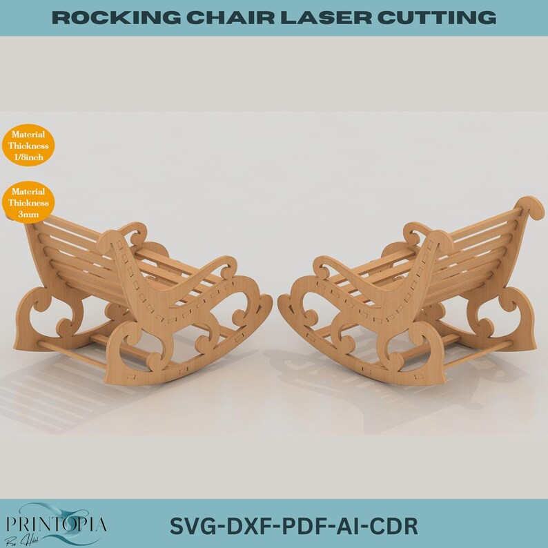 Mini Rocking Chair SVG Laser Cutting Project for Crafters,laser Cut ...