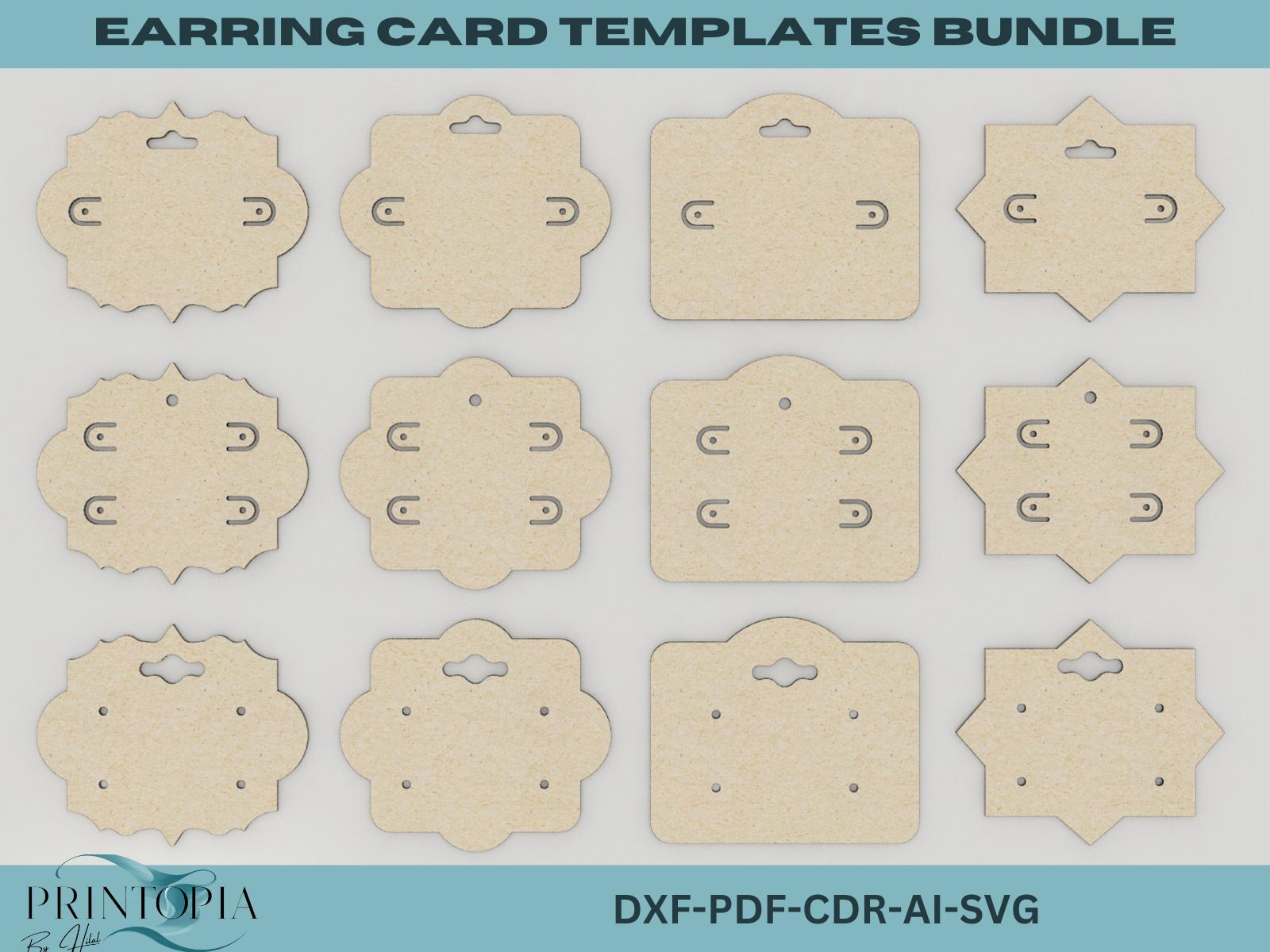 Earring Card Template Bundle Perfect for Laser Cutting, Custom Jewelry ...