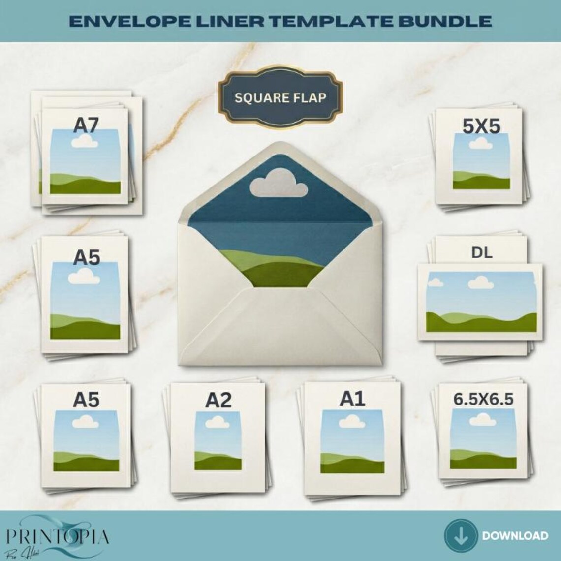 Editable Envelope Liner Canva Template Bundle / DIY Stationery Design ...