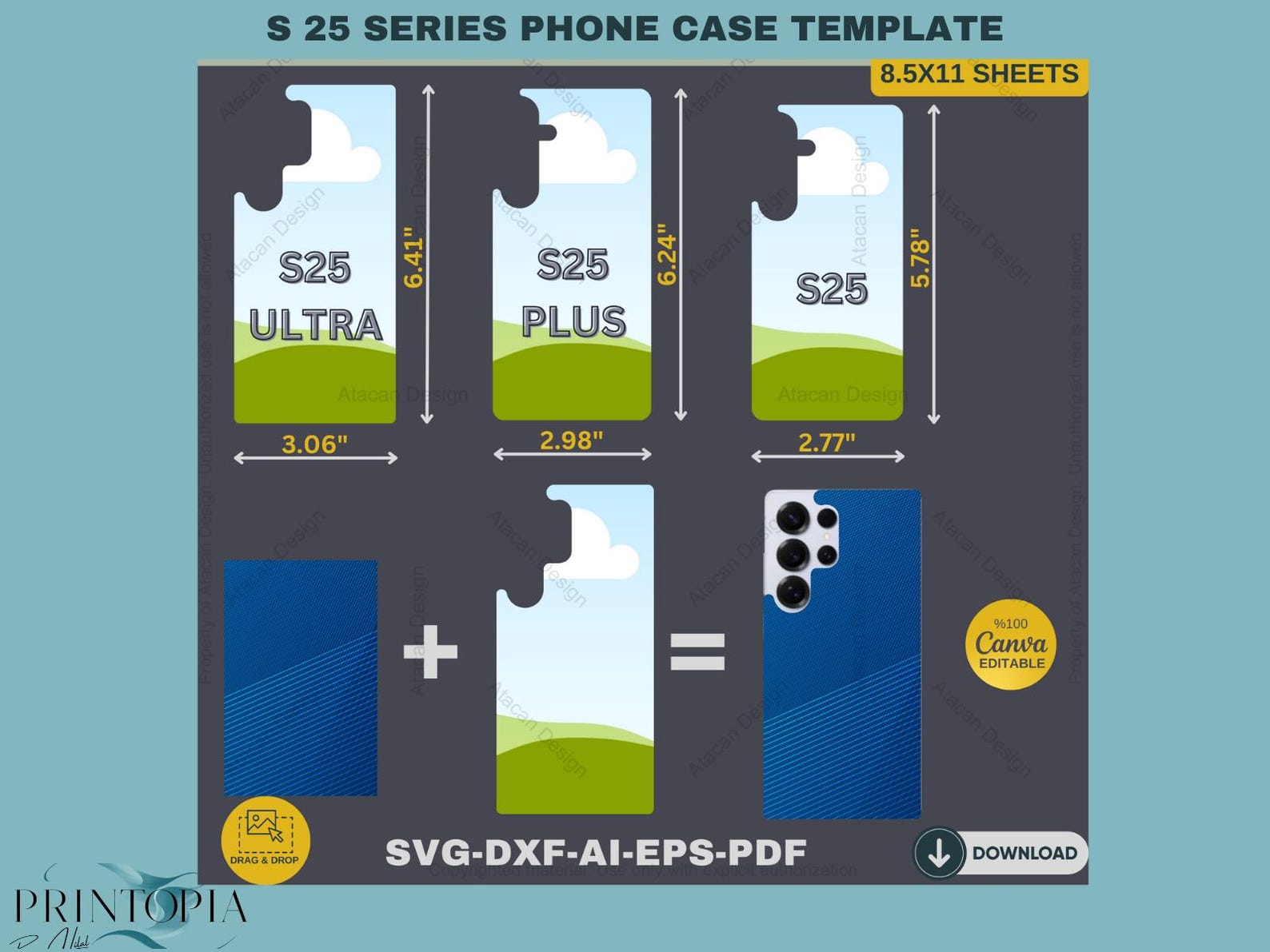 S25 Case Template Bundle: SVG, DXF, PNG. S25/plus/ultra Canva Ready ...