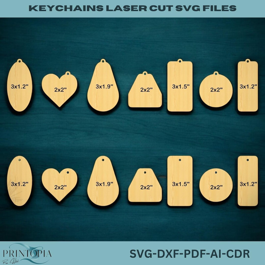 Laser Cut Keychain Designs - Digital Download for Crafting Projects ...