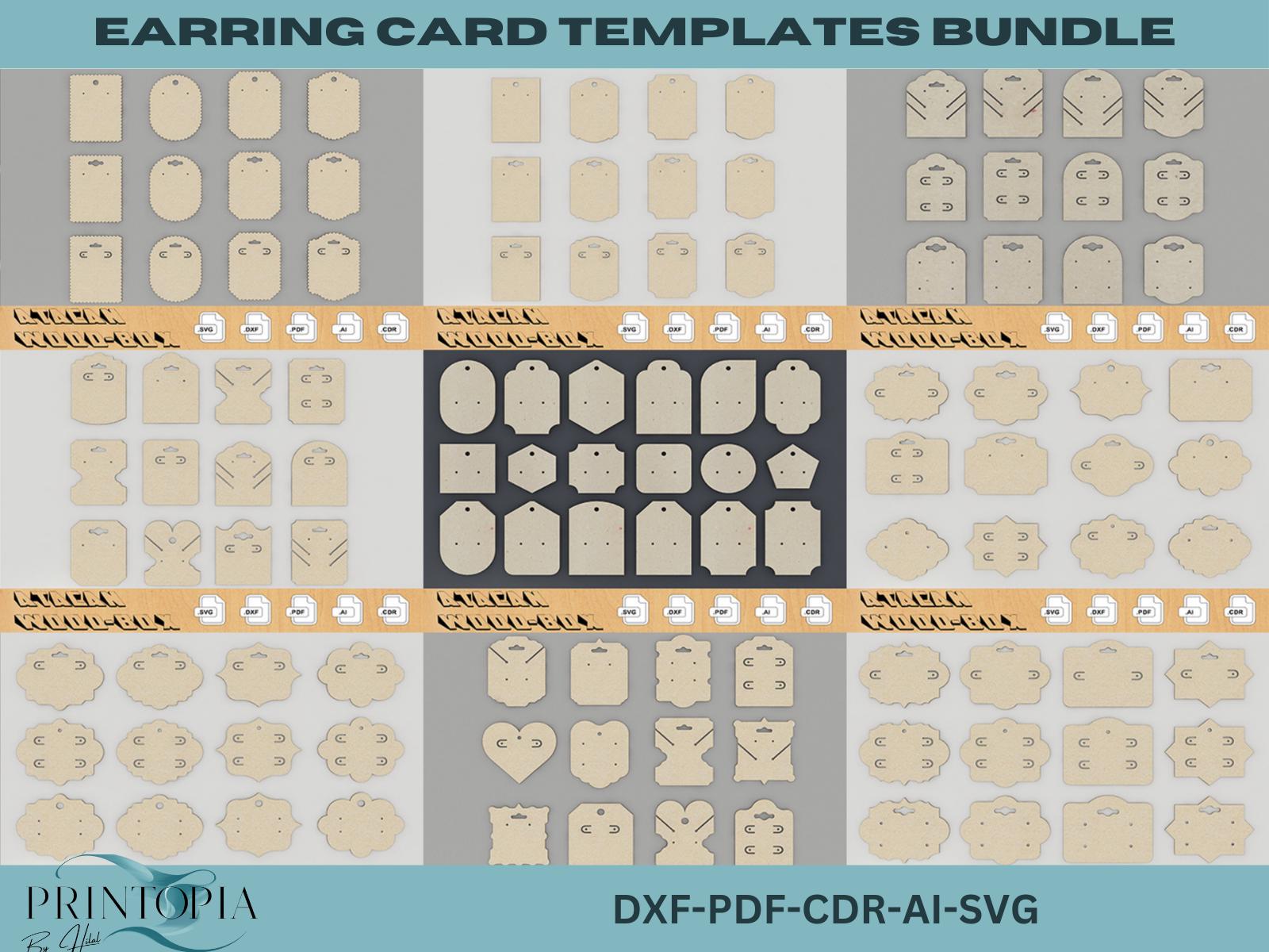Earring Card Template Bundle – Perfect for Laser Cutting, Custom ...