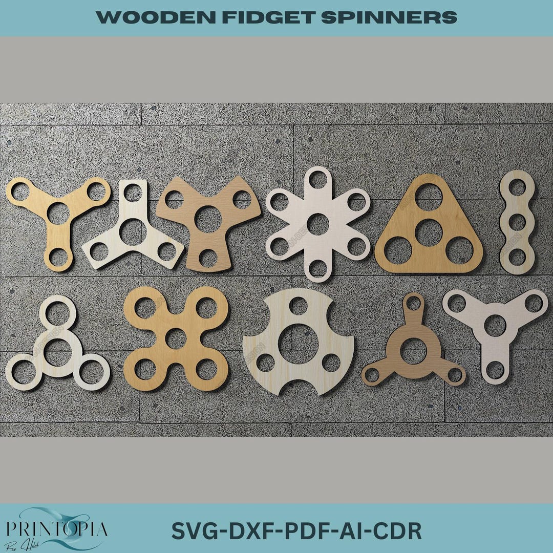 Laser Cut Fidget Spinners - DIY Wooden Toy SVG Files,fidget Spinner SVG ...