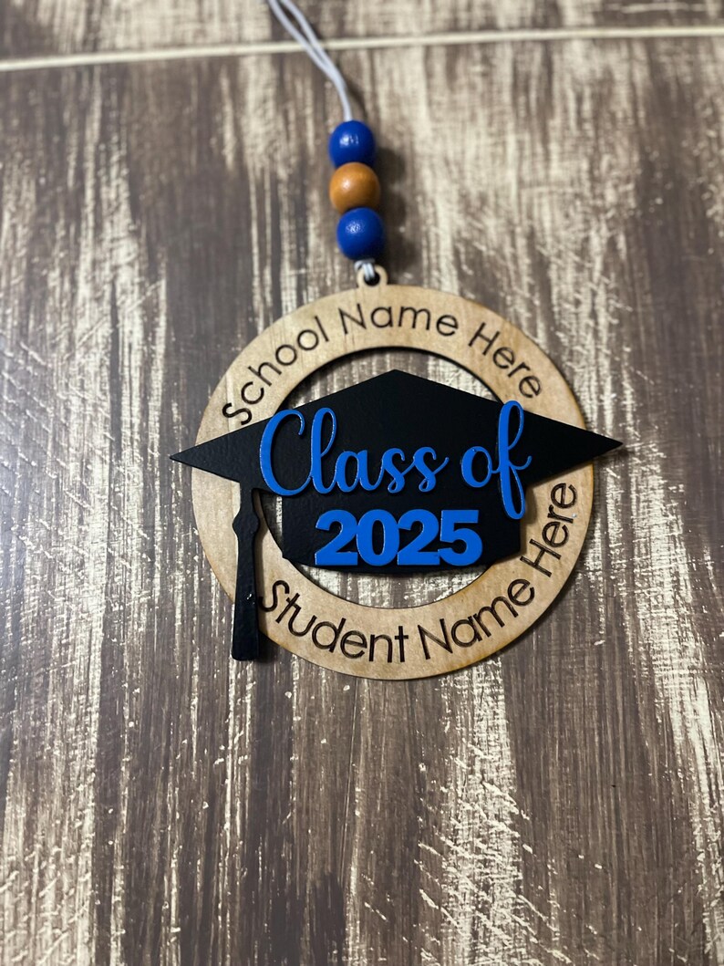 Personalized Gift for Graduation Car Charm School Pride Custom Tag ...