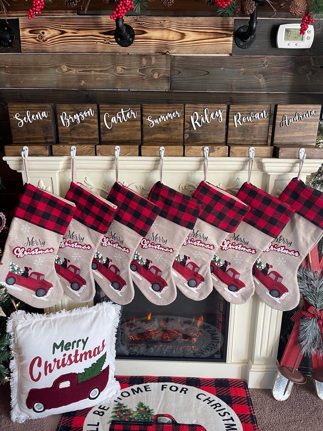 Stocking Holders Farmhouse Personalized Rustic Customizable Stocking ...