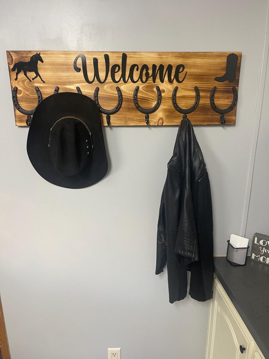 Horseshoe Coat Rack Rustic Coat Rack Farmhouse Horseshoe Rack Custom ...