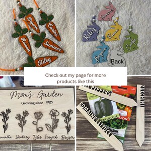 Custom Flower Garden Markers Wooden Stakes Gardens Laser Engraved ...