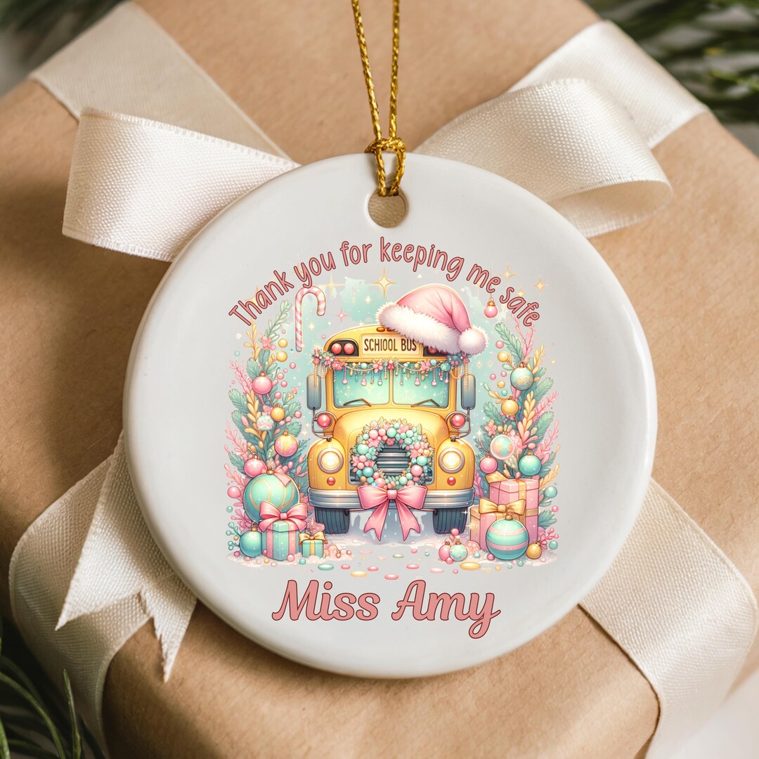 Personalized School Bus Driver Christmas Ornament Thank You Gift for ...