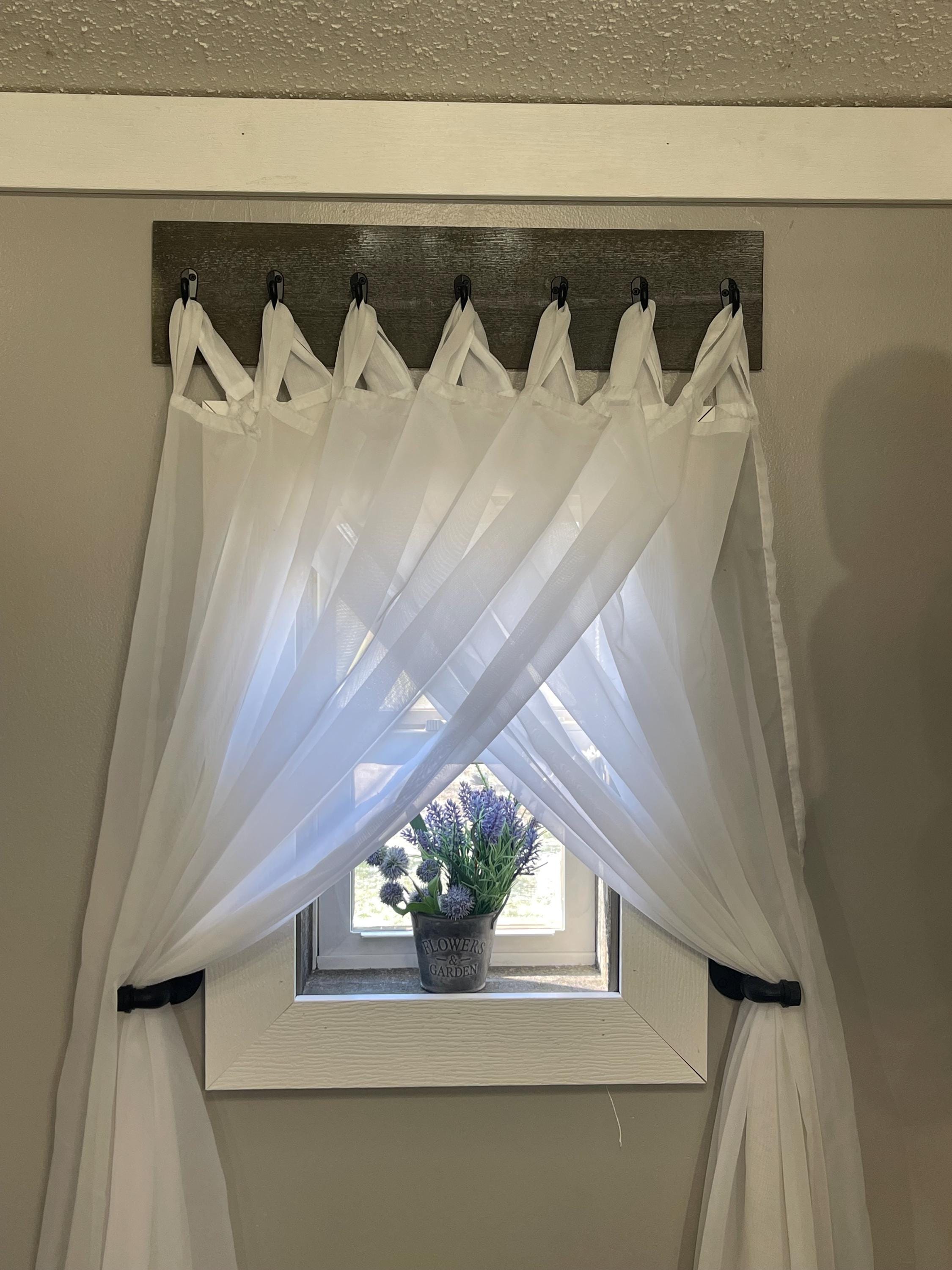 Rustic Farmhouse Curtain Board Handmade Wooden Farmhouse Curtain Holder ...