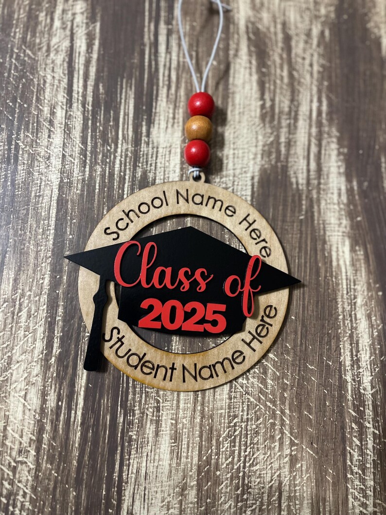 Personalized Gift for Graduation Car Charm School Pride Custom Tag ...