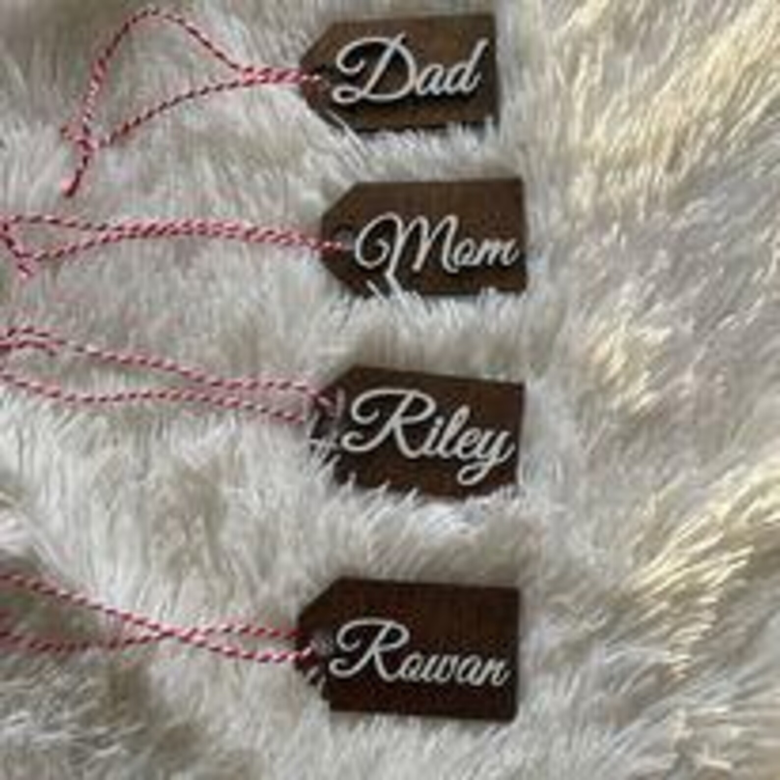 Stocking Tags With 3d Layered Look Wooden Name Tags for Gifts Baskets ...