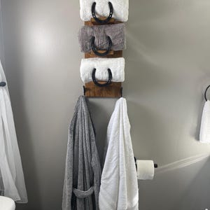Western Decor Horseshoe Towel Rack Country Bathroom Towel Rack ...