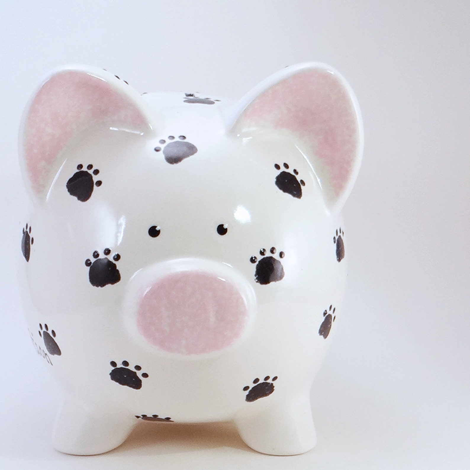 Paw Prints Piggy Bank Personalized Piggy Bank Puppy Prints | Etsy