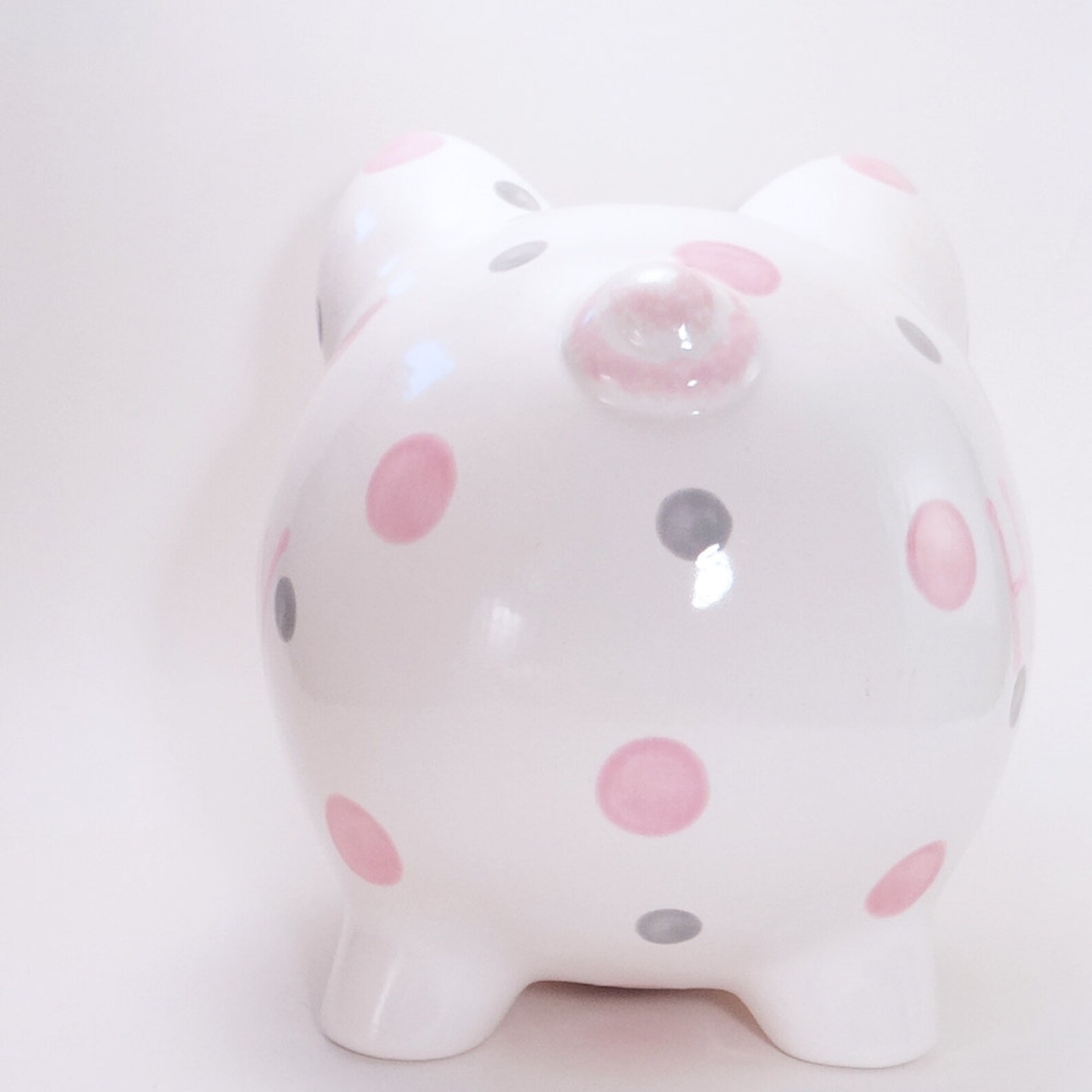 2 Color Polka Dot Personalized Piggy Bank Nursery Piggy Bank - Etsy