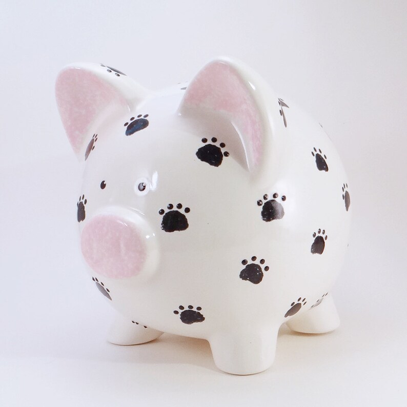 Paw Prints Piggy Bank Personalized Piggy Bank Puppy Prints | Etsy