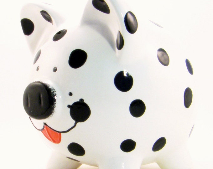Dalmatian Dog Personalized Piggy Bank, Piggy Bank, Puppy Savings Piggy ...
