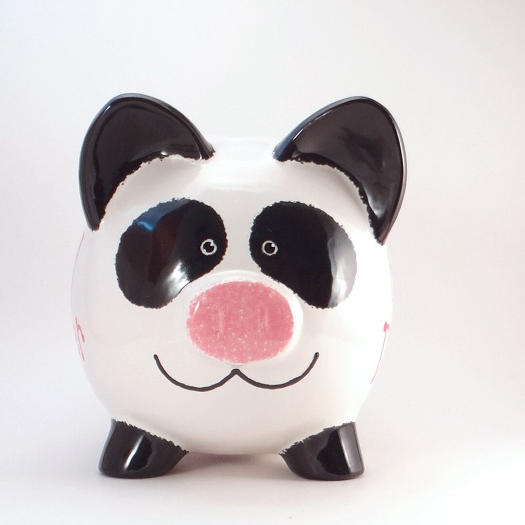 Panda Personalized Piggy Bank, Panda Bear Bank, Ceramic Bear Bank ...