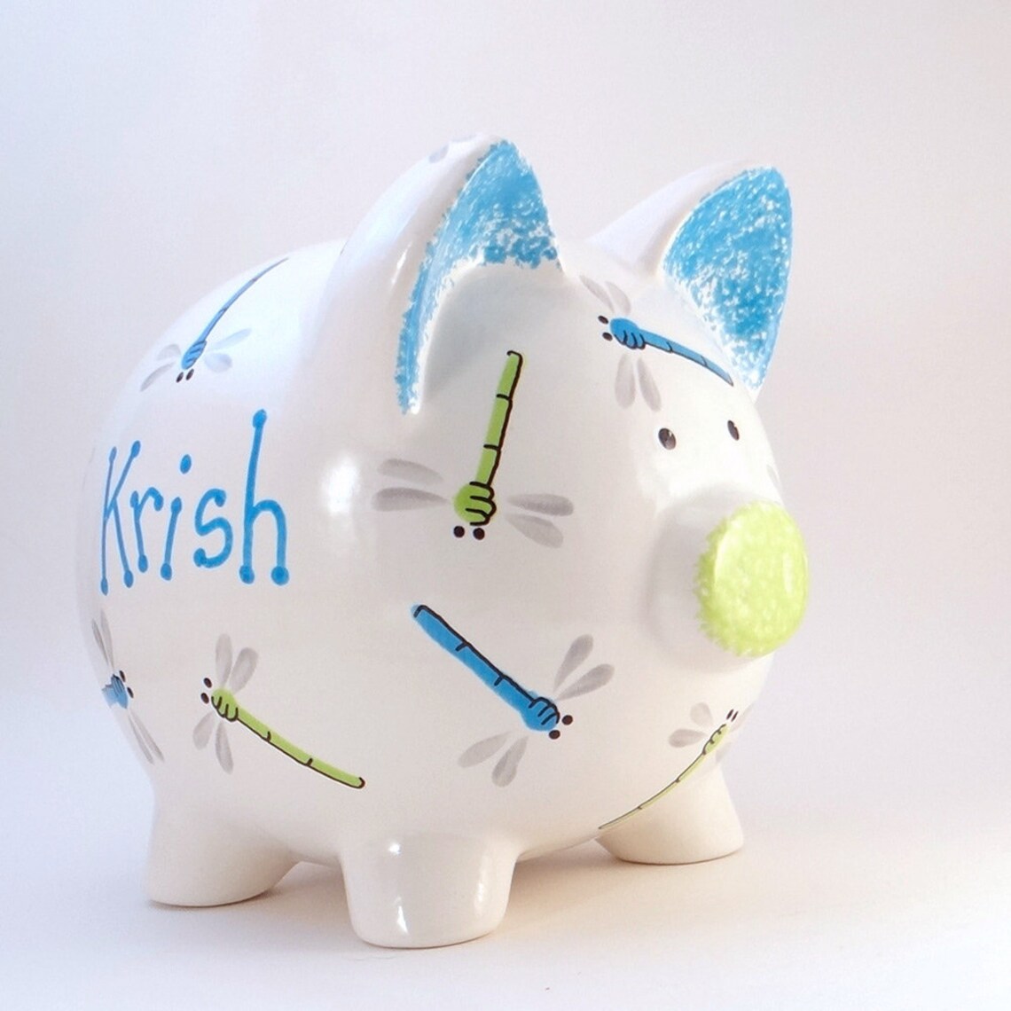 Blue & Green Dragonfly Piggy Bank Personalized Piggy Bank - Etsy