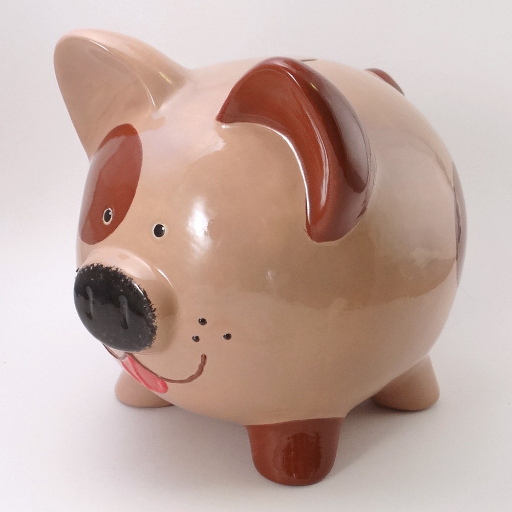 Brown Dog Personalized Piggy Bank Puppy Dog Bank Animal - Etsy