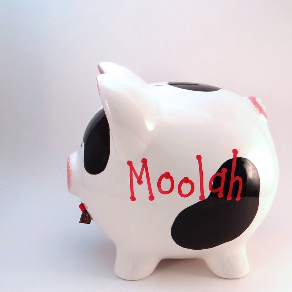 Cow Piggy Bank Personalized Piggy Bank Moolah Piggy Bank - Etsy