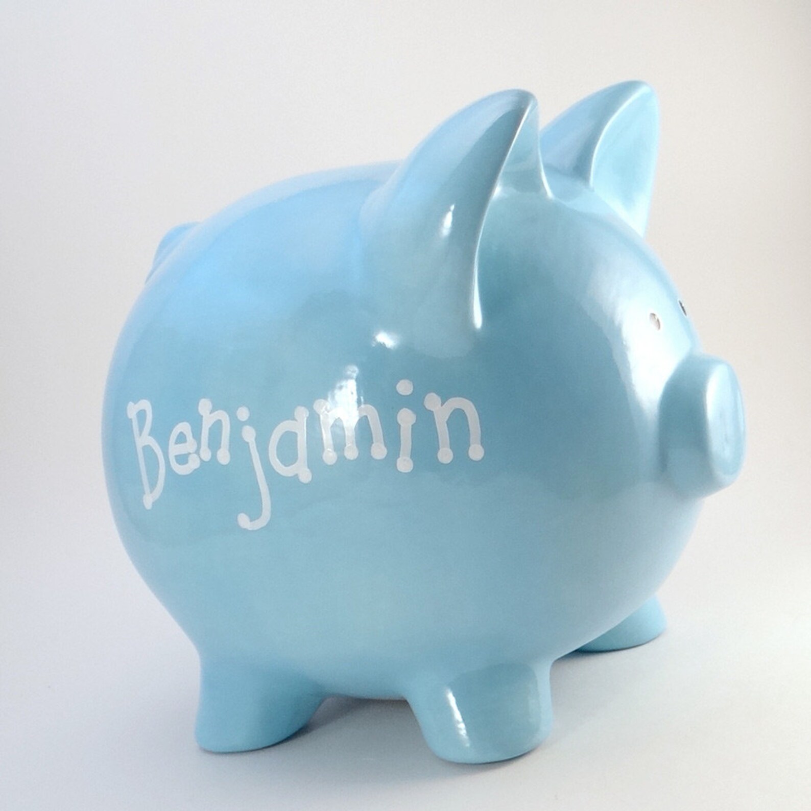 Light Blue Piggy Bank Personalized Piggy Bank Classic Baby - Etsy