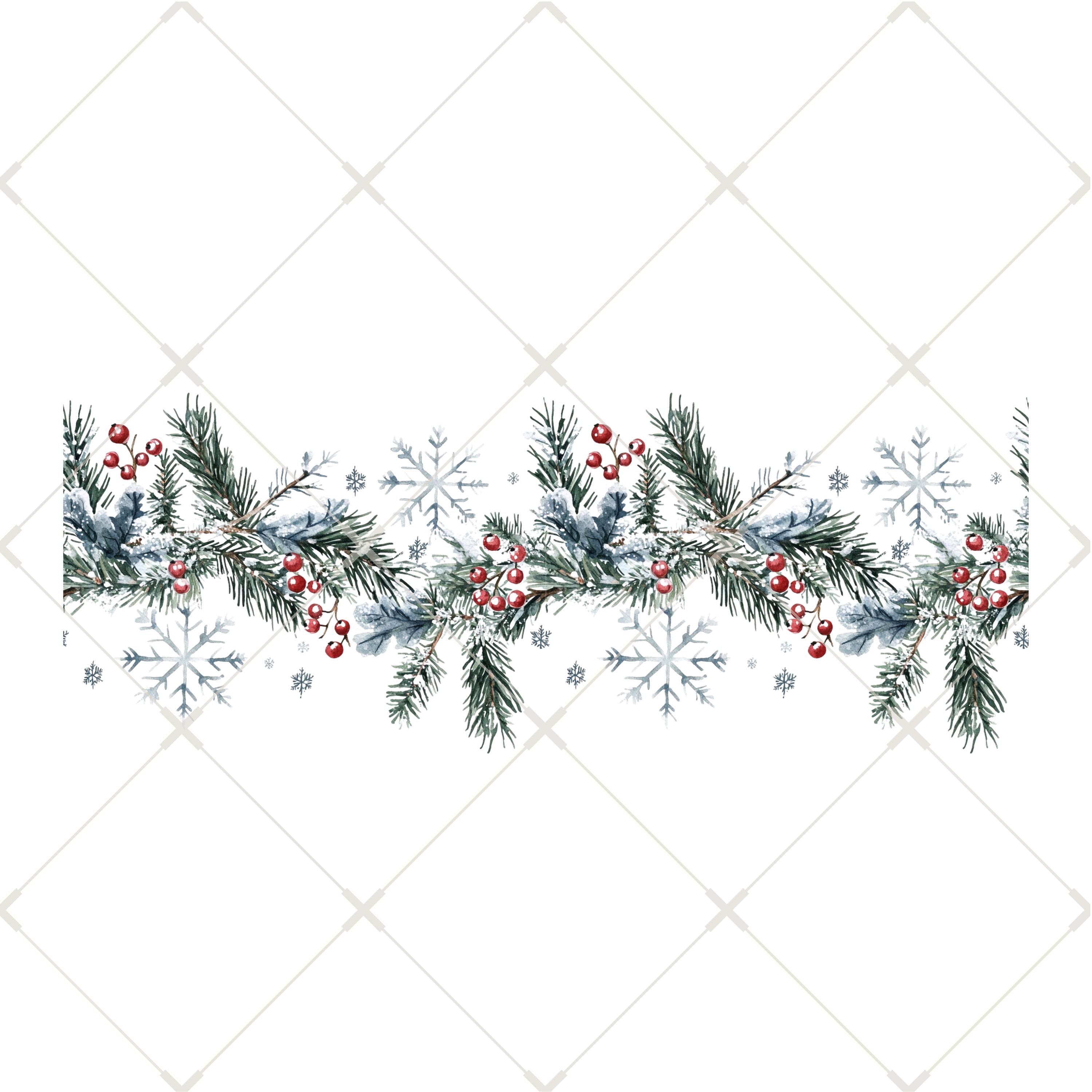 Christmas Winter Border Png | Winter Greenery Watercolor Bundle ...