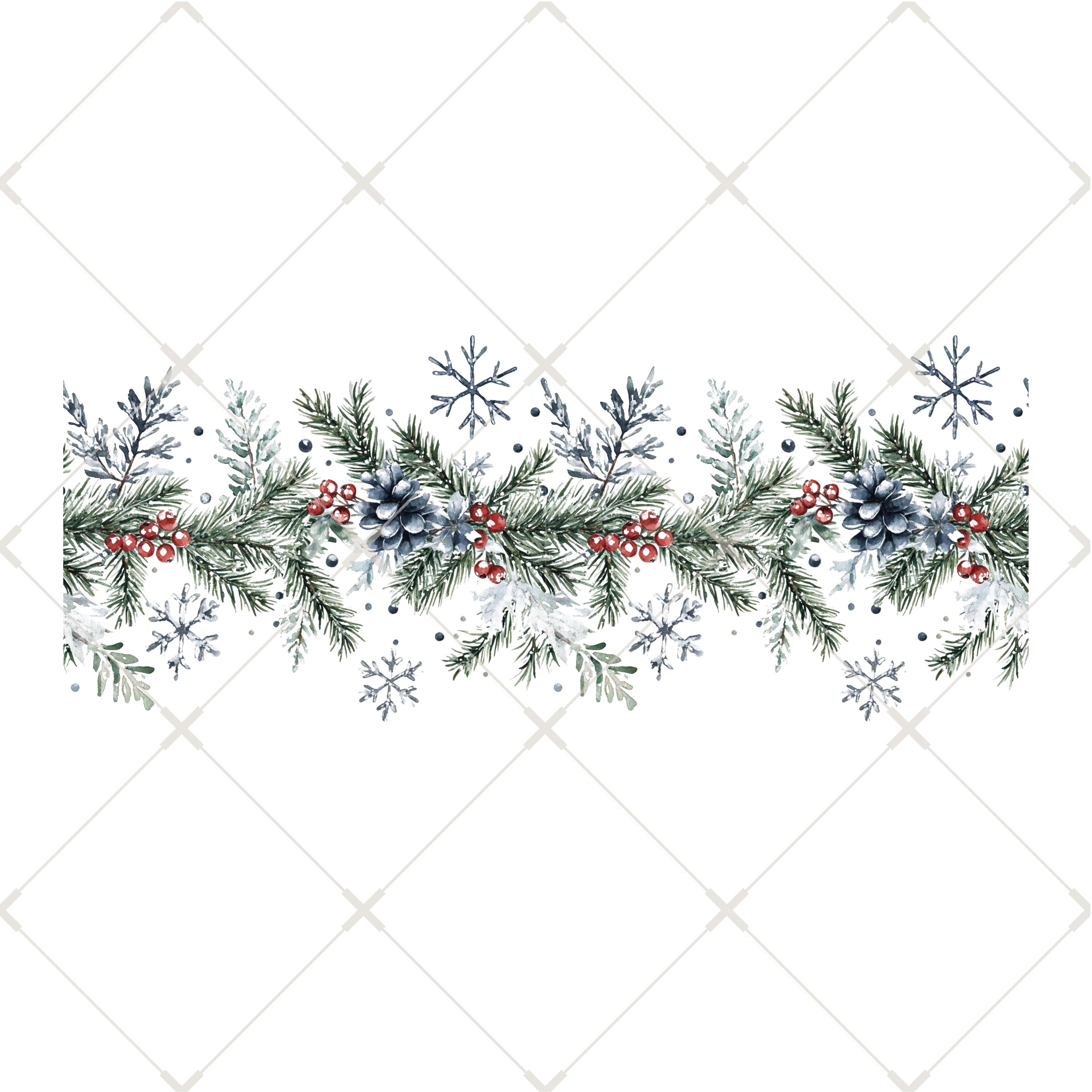 Christmas Winter Border Png | Winter Greenery Watercolor Bundle ...