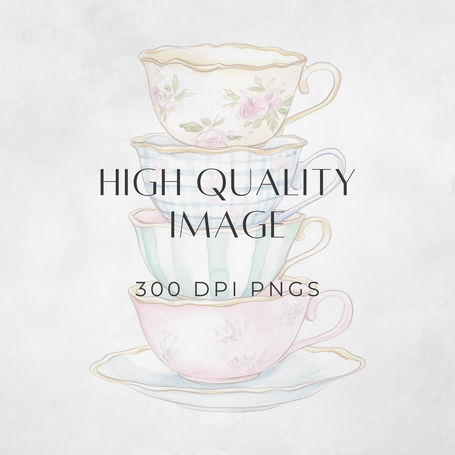 Afternoon Tea Clip Art, Vintage Floral PNG, High Tea Invitations ...