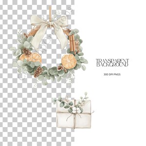 Neutral Boho Christmas Clipart Bundle | Christmas Ornaments PNG ...