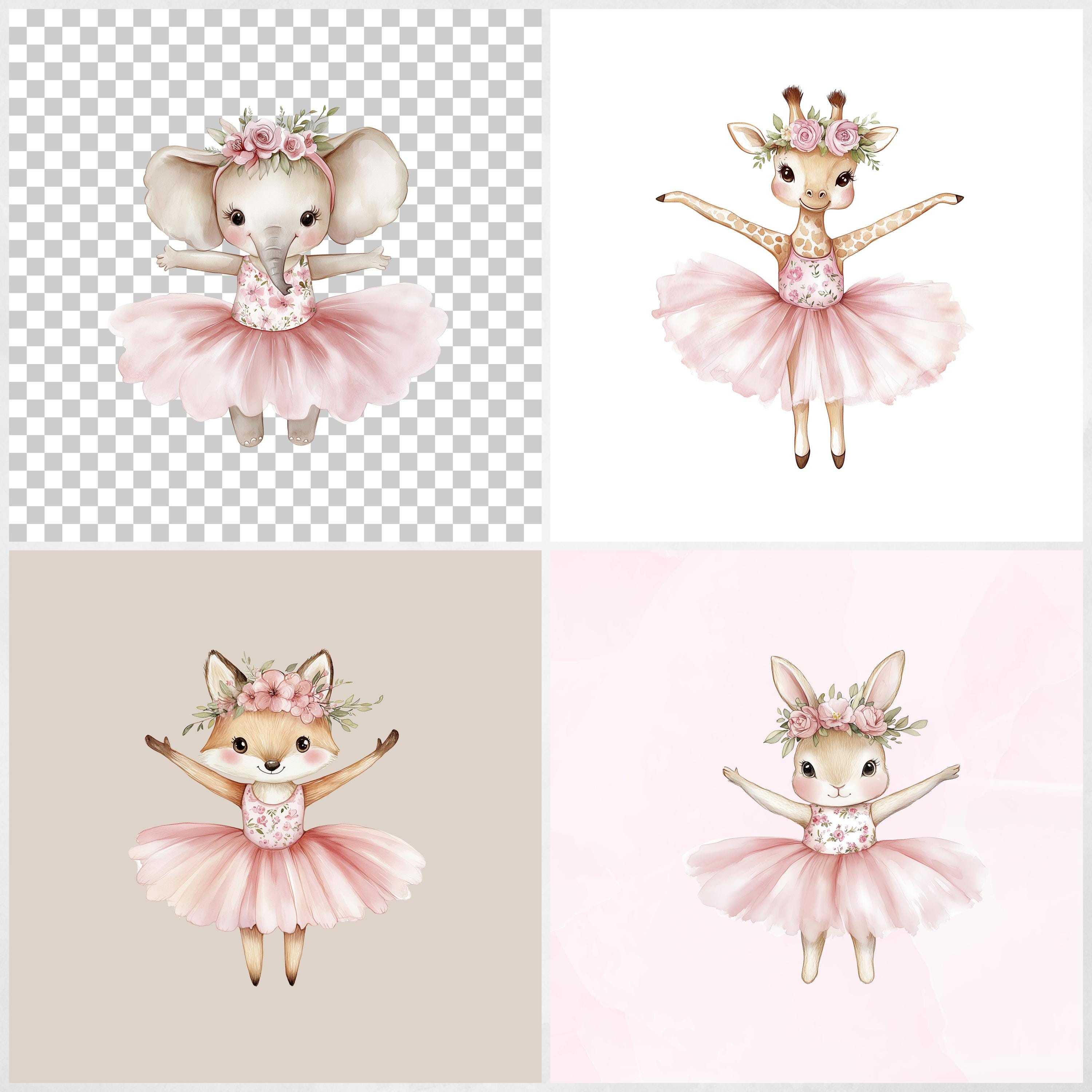Watercolor Ballerina Bunny Clipart | Ballet Bunnies in Tutu Dress ...