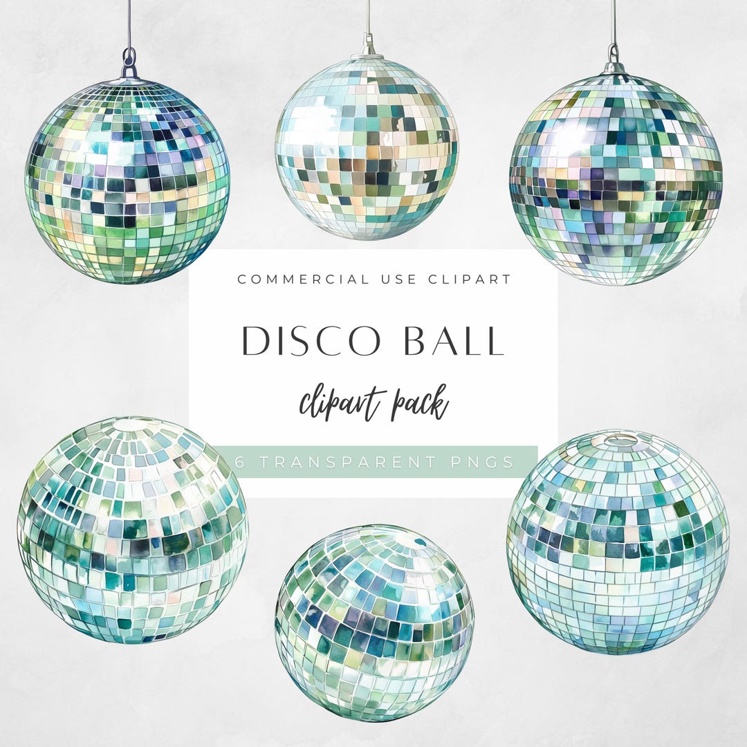 Disco Ball Clipart Set | Retro Groovy PNG | Mirror Ball and Dance ...