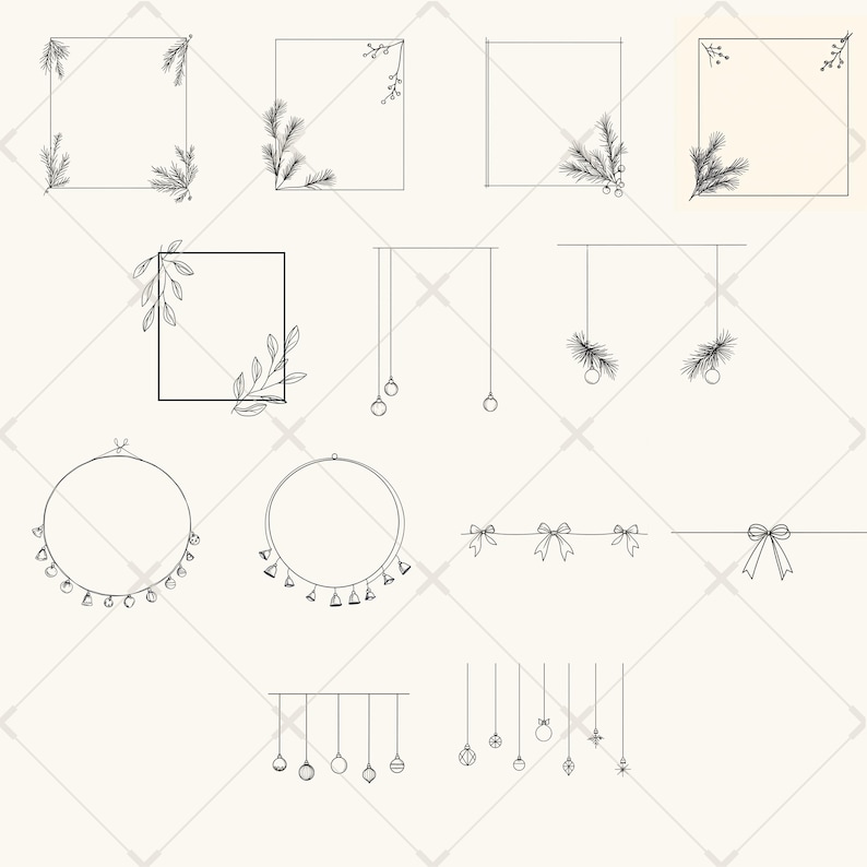 Christmas Line Art Drawings Png Bundle | Christmas Presents and ...