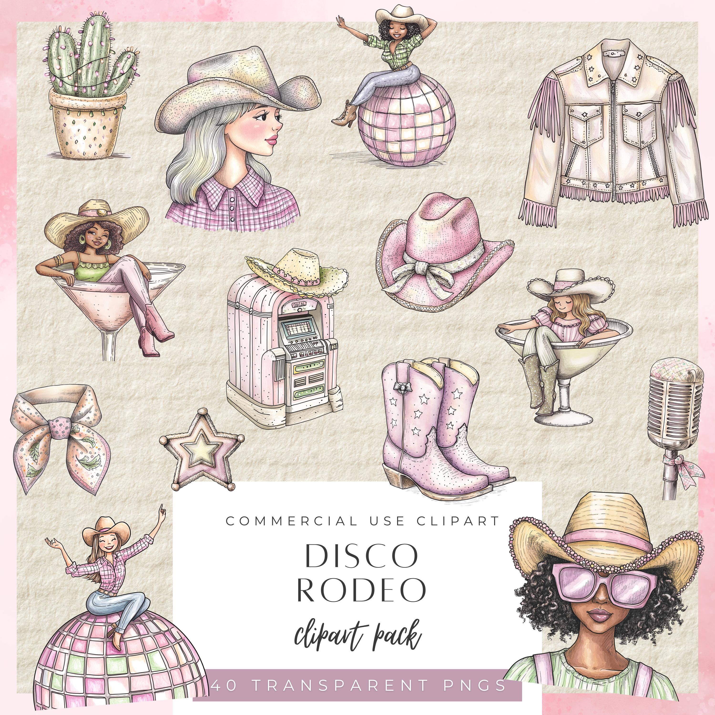 Cowgirls and Cocktails Clipart | Boho Western Digital Download for ...