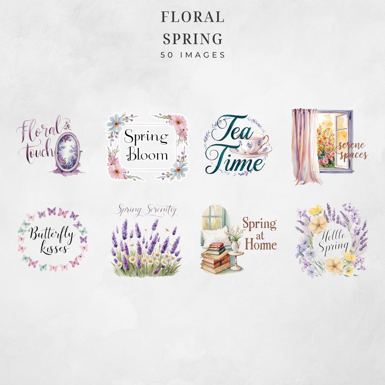 Watercolor Spring Clipart Bundle, Seamless Patterns, Pastel Garden ...